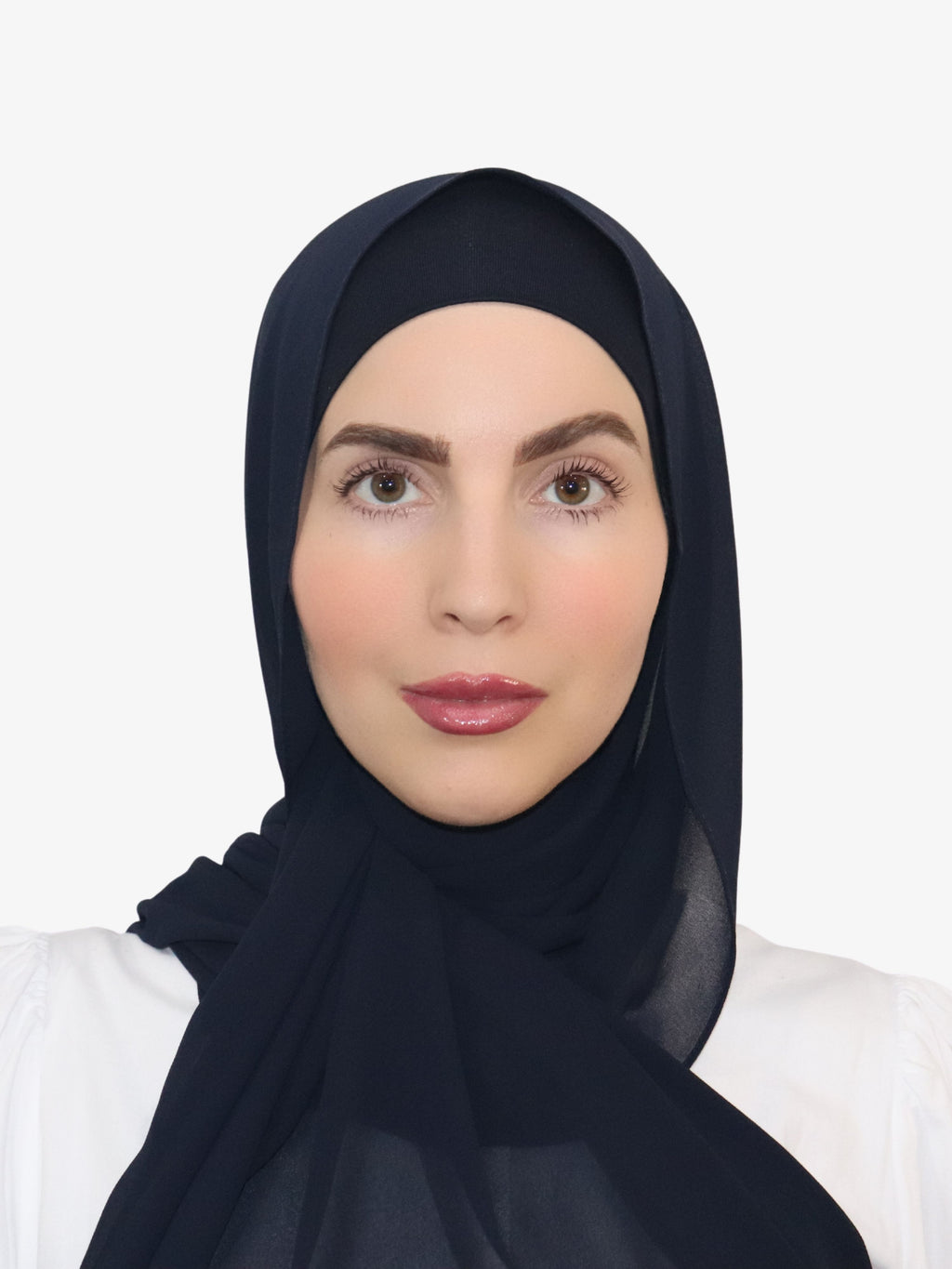 Classic Matching Chiffon Hijab Set - Muted Navy