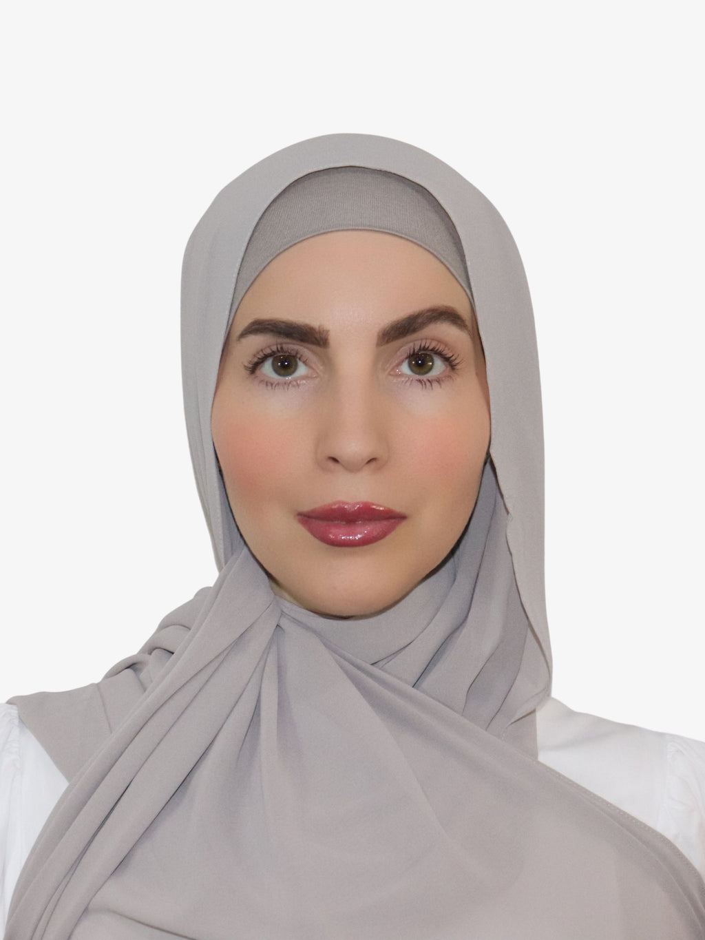 Classic Matching Chiffon Hijab Set - Quiet Gray