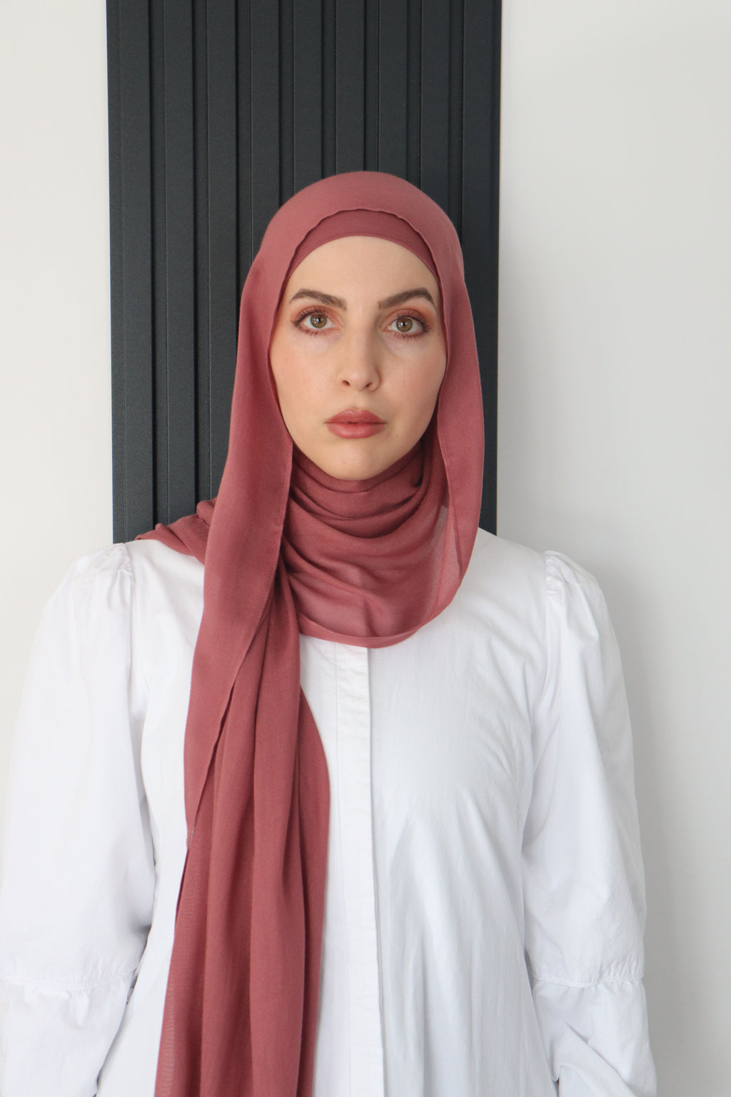 Luxury Matching Modal Hijab Set - Rose Clay